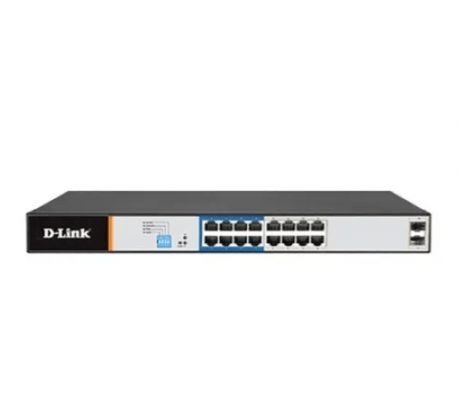 D-Link DGS-F1210-18PS-E 16-port Gigabit Long Range 250m PoE+ Smart Switch